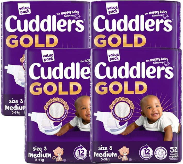 Buy Cuddlers Gold's Size 3 Medium Bulk Value Pack Disposable Nappies ...