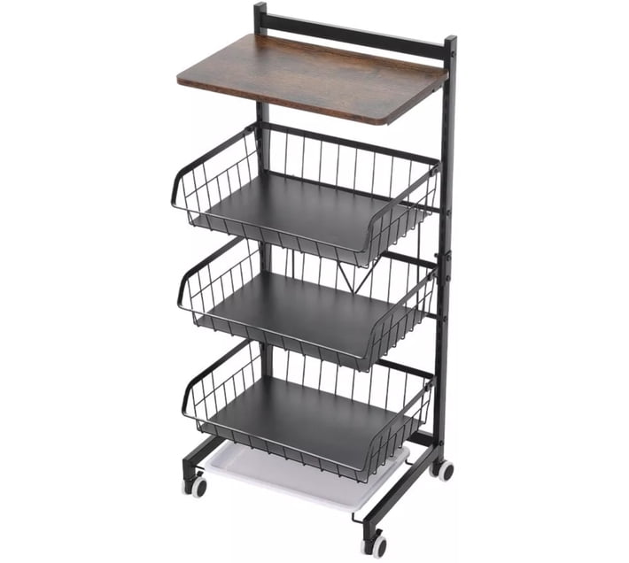 Pruchef 0793969687824 Iron, Wooden Kitchen Trolley (Pre-assembled) | Makro
