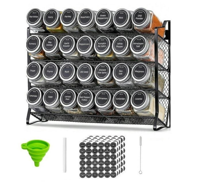 Someone’s in a Makro 4 Tier Spice Rack Organiser With 28 Jars Mood