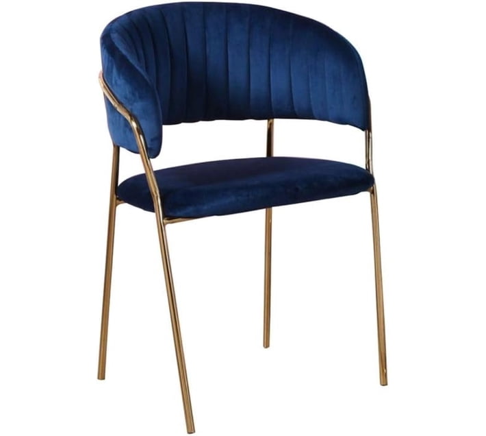 Generic Velvet Bar Chair (Finish Colour - Blue, Pre-assembled) | Makro