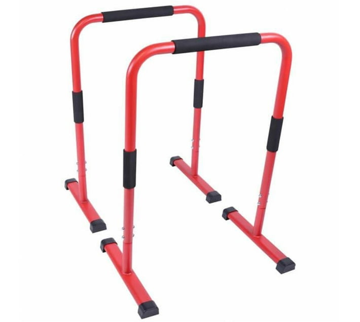 Someone’s in a Makro Push Up Stand Dip Bars Red Mood