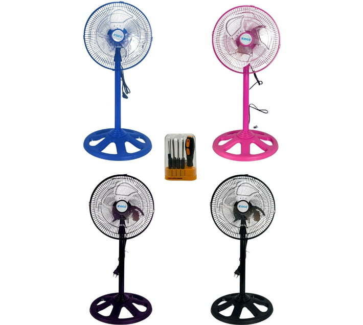 ECCO Ecco High Speed A 308.49 mm 3 Blade Pedestal Fan (Black, Pack of 4 ...