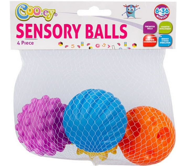 Cooey Baby Toy Edu Play/Learn Sensory Ball 4 Piece Colours & Shapes ...