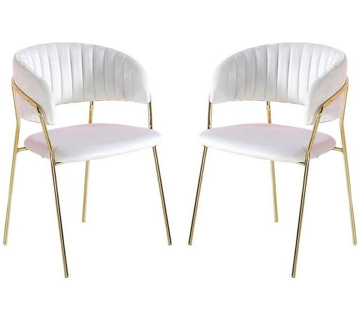 dining chairs Metal Dining Chair (Set of 2, Finish Colour - White) | Makro