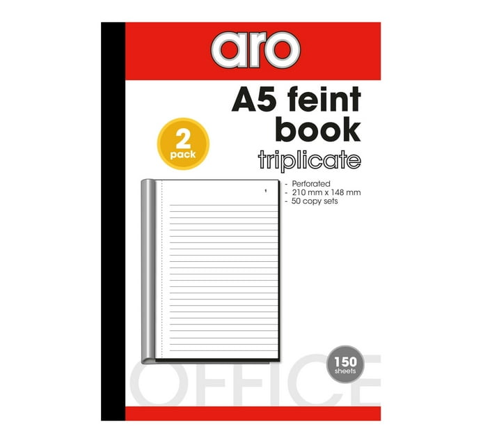 ARO A5 Pen Carbon Feint Triplicate Books 2-Pack | Makro