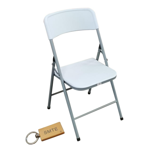 6Pc White, Grey Steel Folding Chair +Smte Keyring | Makro