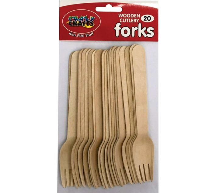 Crazy Crafts forks - wooden (Beige) | Makro