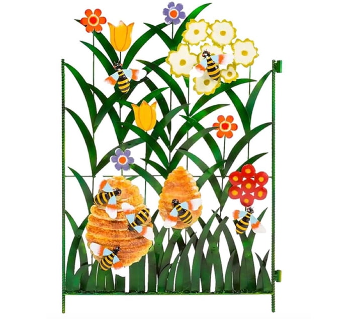 The Good Sport Garden Decor Novelty Flower & Bee Fence 30 x 19cm ...