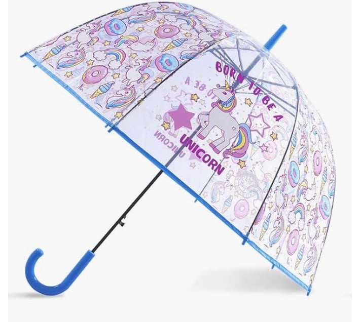 Buy Generic Kids Umbrella for Girls Unicorn Clear Bubble Transparent ...