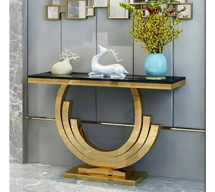 Designer Concepts Auriela Console Table -Black Metal Free Standing ...
