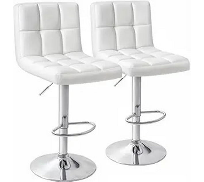 Buy KCW Furniture's WPLASBS-WHT-2 Leather Bar Stool (Finish Colour ...