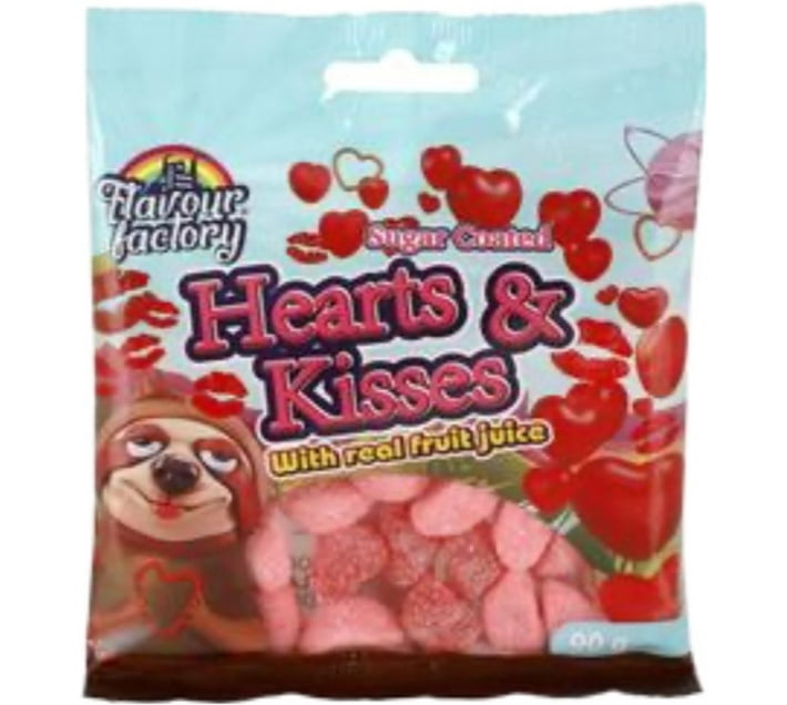 Flavour Factory Sweet gummy hearts & kisses 90g Box (72 x 90 g) | Makro