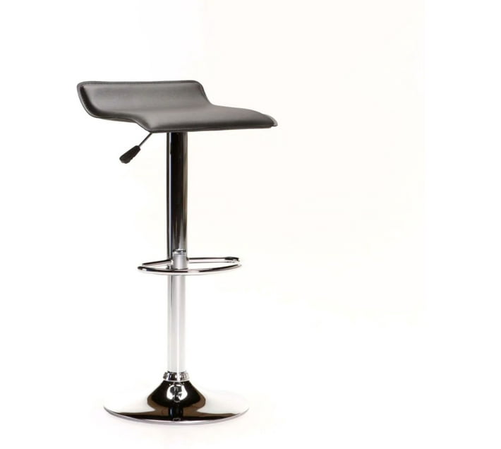 VIVIDITTO Leather Bar Stool (Finish Colour - Black, Knock Down) | Makro