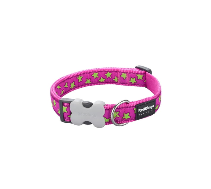 Design Adjustable Dog Collar - L Stars on Hot Pink | Makro