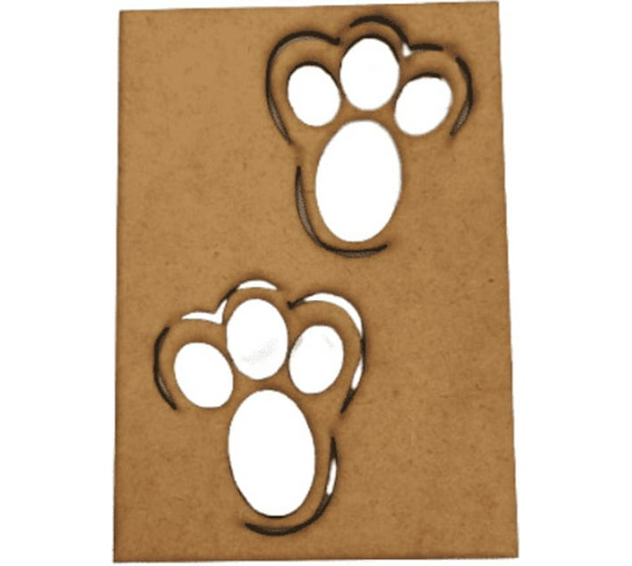 One Stop Gift Shop Easter Bunny Feet Stencil (Pack of , 1, Brown) | Makro