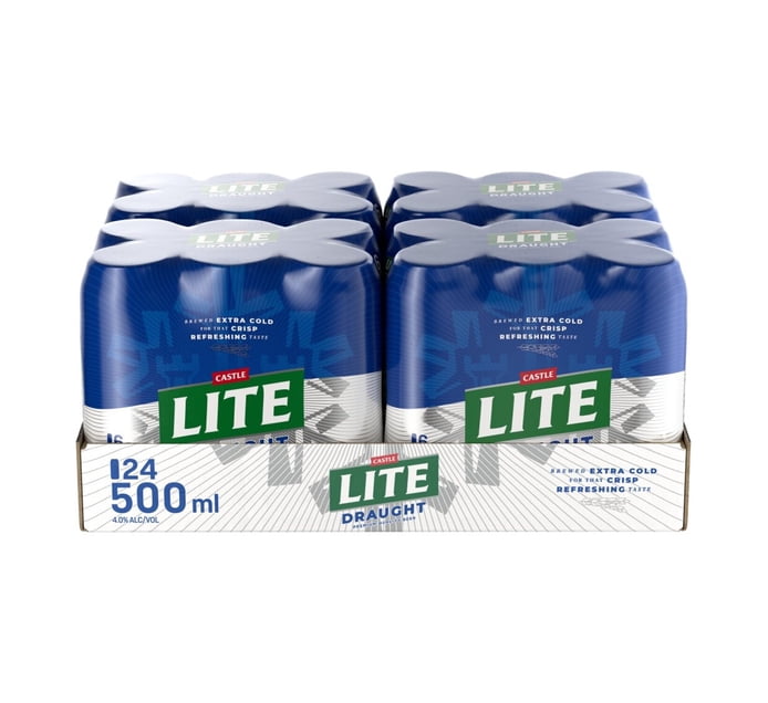 Buy Castle Lite Draught (24 x 500ml) in Bulk | Makro Business