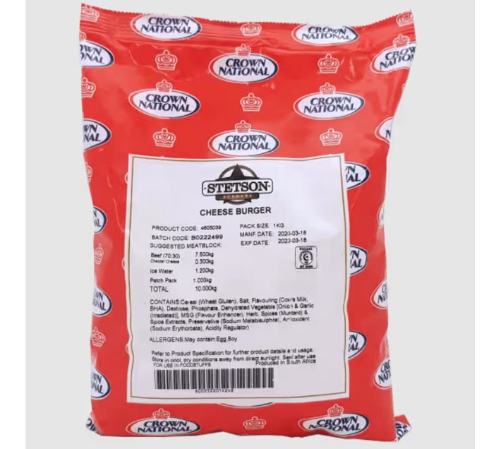 Crown National Stetson Cheese Burger Spice (1 kg) | Makro