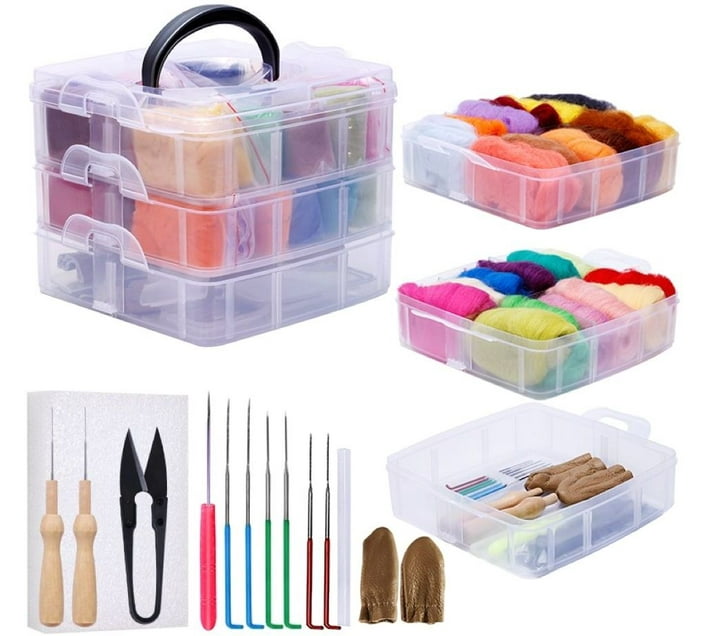 The Good Sport Craft Multifunctional Wool Fibre DIY Toy Making Felt Kit ...