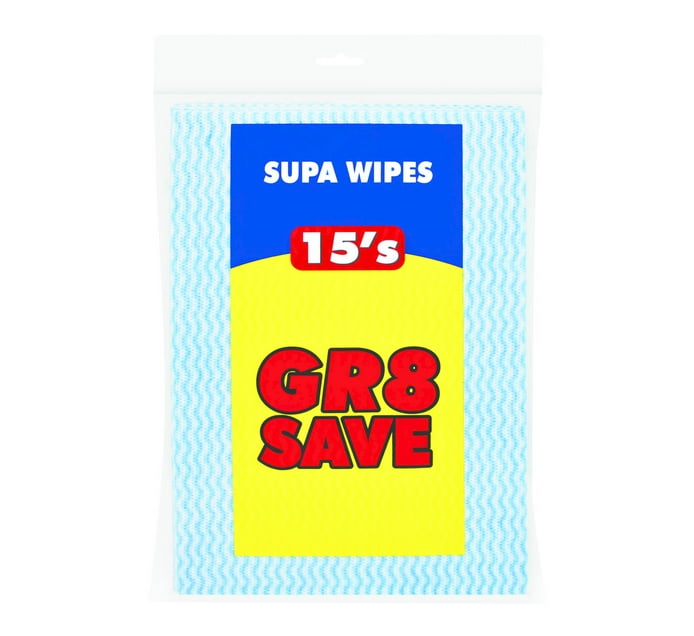Gr8 Save Supa Wipes 15 Pack | Makro
