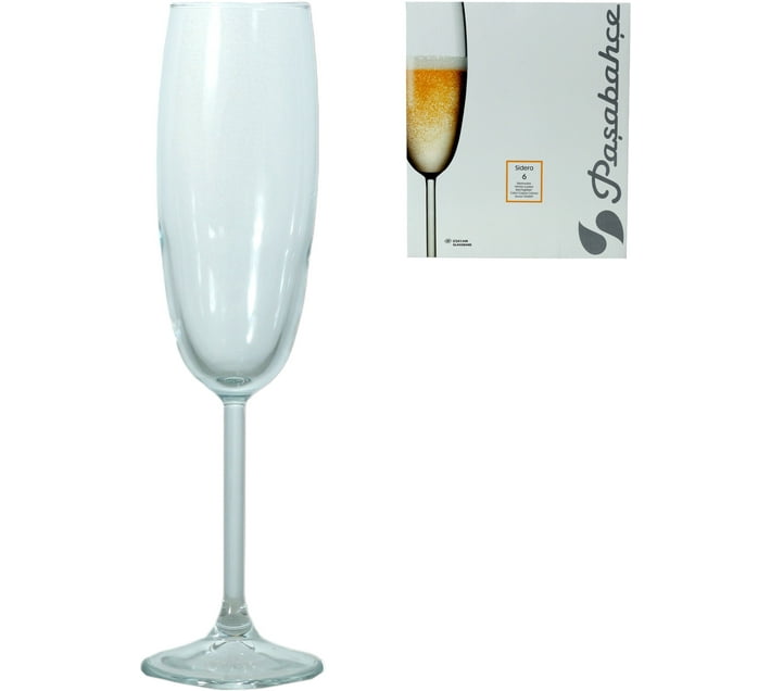 pasabahce (Pack of 6) Sidera Champagne Flute Glass Champagne Glass Set ...