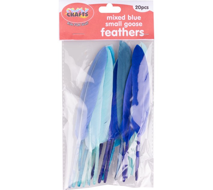 Crazy Crafts Small Mixed Goose Feathers Mixed Blues Craft Kits Art and ...
