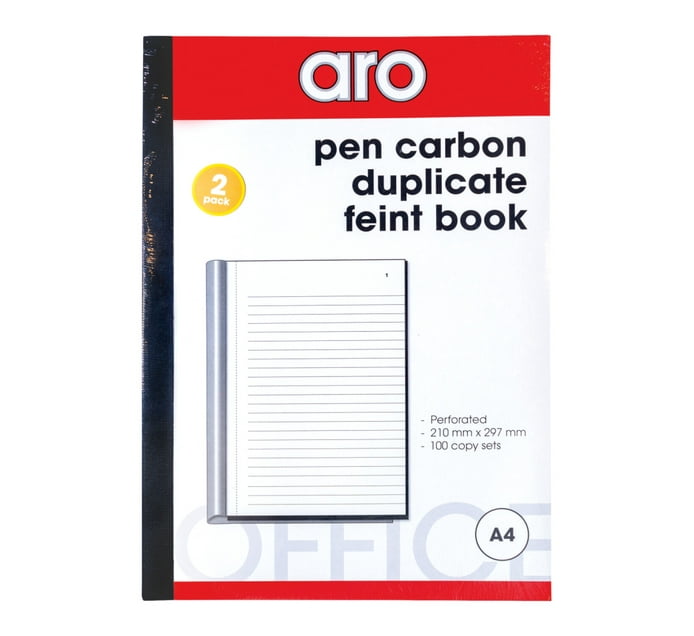 Buy Aro a4 Pen Carbon Feint Duplicate Books 2-pack in Bulk | Makro Business