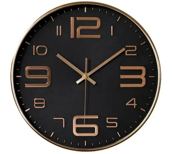 Yuchen Analog 8 cm X 4 cm Wall Clock (Black, With Glass, Standard) | Makro