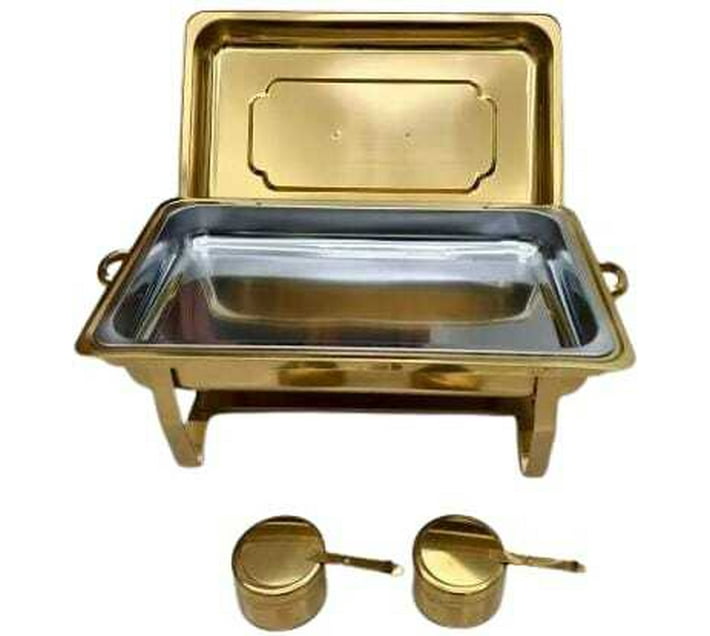 Buy Shah Chafing Dish - Gold Rectangle 16 l Single Pan (Pack of 1) in ...