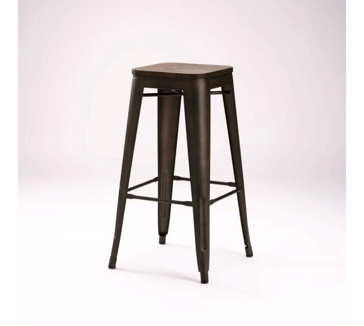 VIVIDITTO Metal Bar Stool (Finish Colour - Brown, Pre-assembled) | Makro