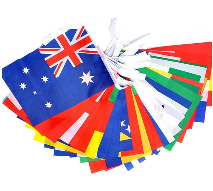 The Good Sport Decor 32 International Bunting String Flag Banner - 2m ...