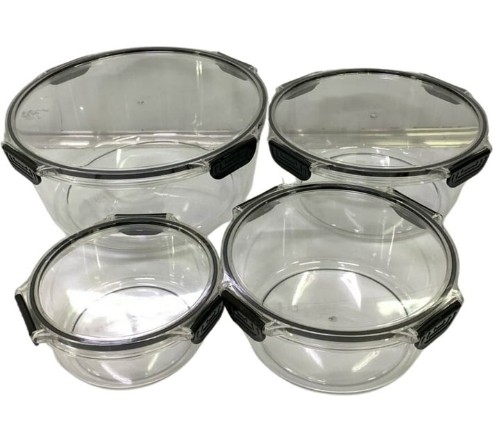 Generic Plastic Utility Container - 8 l (Pack of 4, White, Black) | Makro