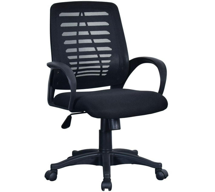 Rex M MSF-OC Office Adjustable Arm Chair (Black, Pre-assembled) | Makro