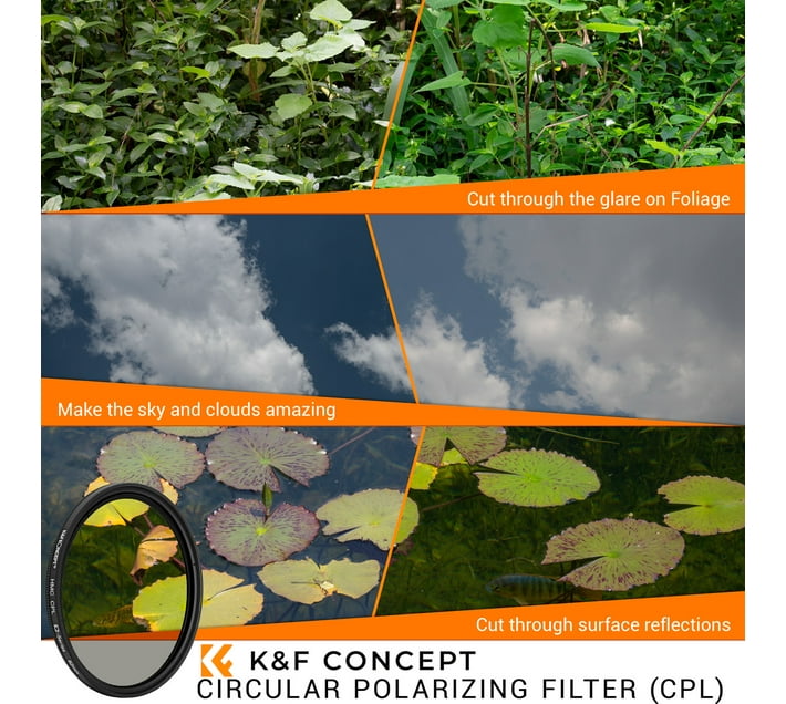 K&F Concept Circular Polariser Filter (CPL) Nano-X Series Camera Filter ...