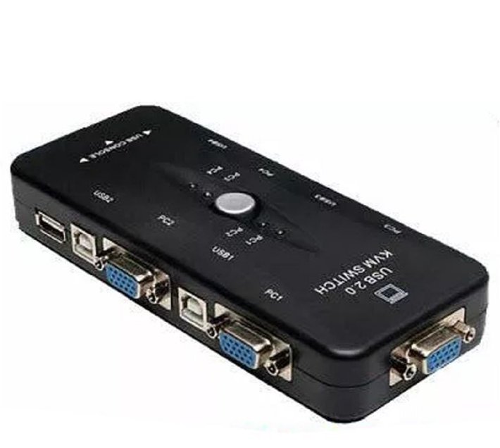 Ashcomonline 4 PORT VGA KVM SWITCH 3 A Automatic Electrical Switch ...