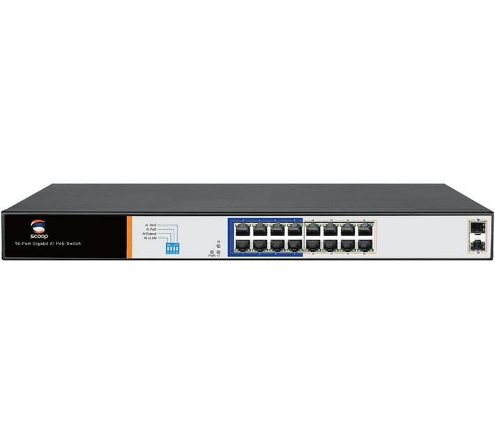 Scoop SPS-16G2S Network Switch (Black) | Makro
