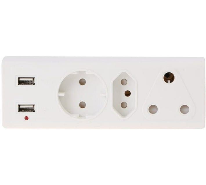 Buy 3 Way USB Multi-Plug NA 16 A C Socket (Pack of 1) in Bulk | Makro ...