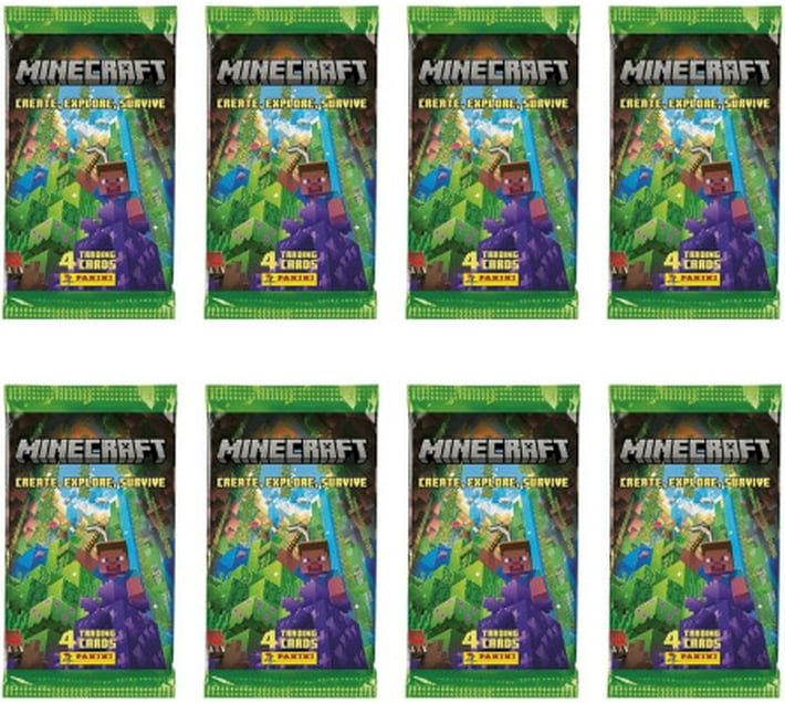 Panini MINECRAFT 3 BOOSTER 8 PACK BUNDLE Paper Creativity & Imagination ...