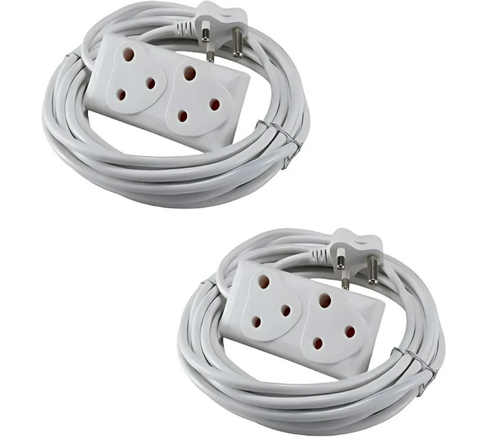 EverHome 3m 2-Way Extension Cord (Set Of 2) Power Plug (White) | Makro