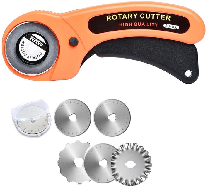 The Good Sport Craft 45mm Fabric Rotary Cutter With 5 Blades - Yellow ...
