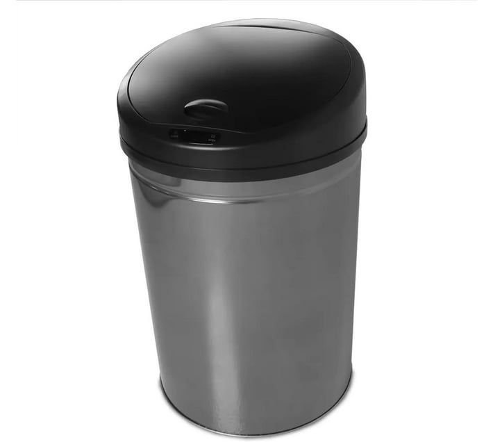 WOODLY Bin with Sensor Lid, Stainless Steel, 30 Litre Stainless Steel Dustbin (Silver) | Makro