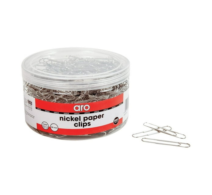 ARO 50mm Nickel Paper Clips 500-PCS | Makro