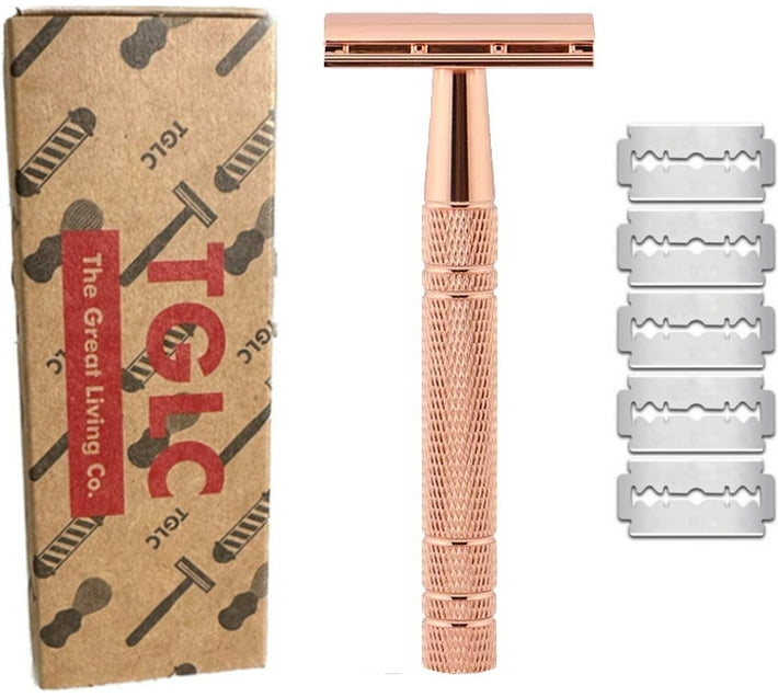 The Great Living Co. Premium Double Edge Safety Shaving Razor & 5 ...