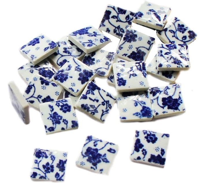 The Good Sport Craft Multifunctional Blue, White Flower Ceramic Patch ...