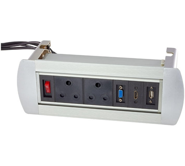 Lucktech NET-DMS-706 Flipping Desktop Socket Power Plug (Silver) | Makro