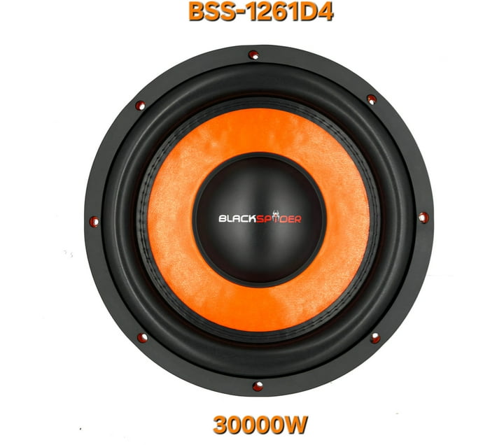 BLACKSPIDER BSS-1261D4 Subwoofer Rear Deck Mounted Round Car Speaker ...