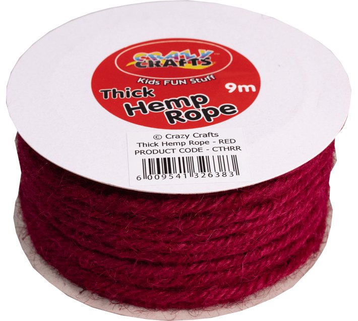 Crazy Crafts Hemp Rope Thick - Red Craft Kits Art and Craft Kit ...