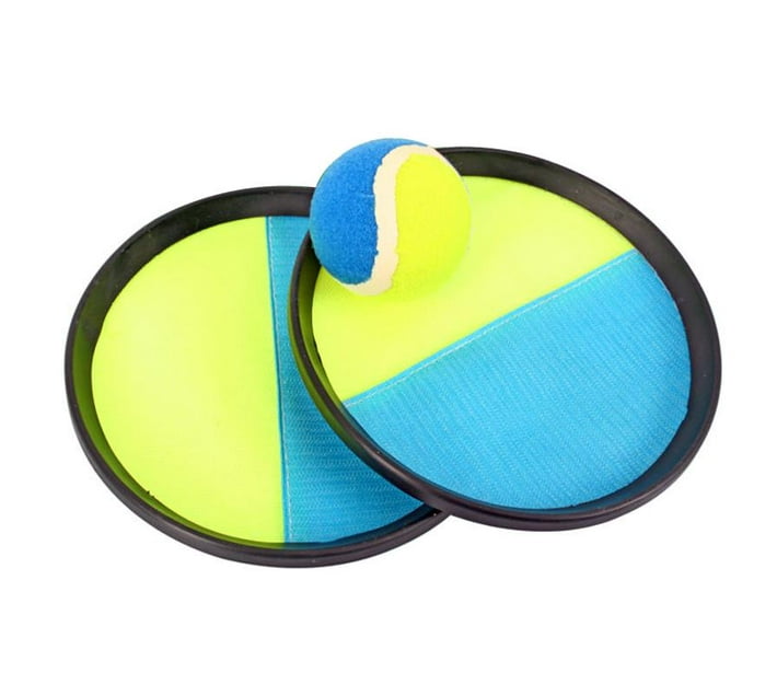 Hook And Loop Paddle Game - With Tennis Ball - Blue & Yellow - 2 ...