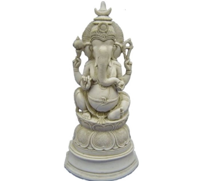 ML Ganesha Decorative Showpiece - 38 cm (Resin, White) | Makro