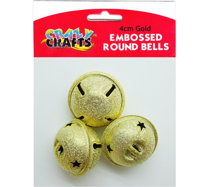 Crazy Crafts Embossed bells gold -4cm Do-it-yourself Kits Art and Craft ...