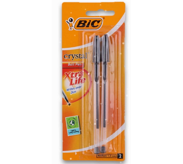 Buy BIC Cyrstal Ball Pen Medium 1mm black 2 Pack + Evolution Pencil HB ...